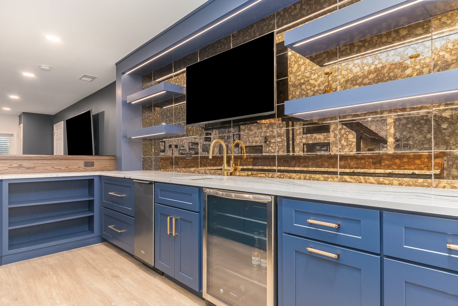 Check out this Notre Dame Themed Finished Basement!